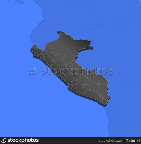 Map of Peru. Political map of Peru with the several regions ...