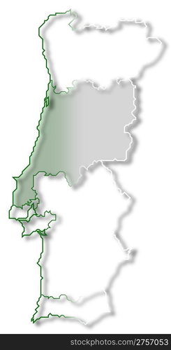 Map of Portugal, Centro Region highlighted. Political map of Portugal ...