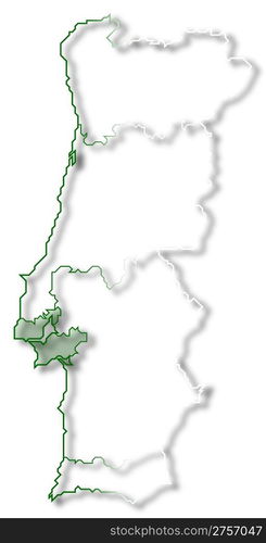 Map of Portugal, Lisboa Region highlighted. Political map of Portugal ...