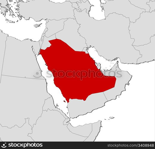 Map of Saudi Arabia. Political map of Saudi Arabia with the several ...