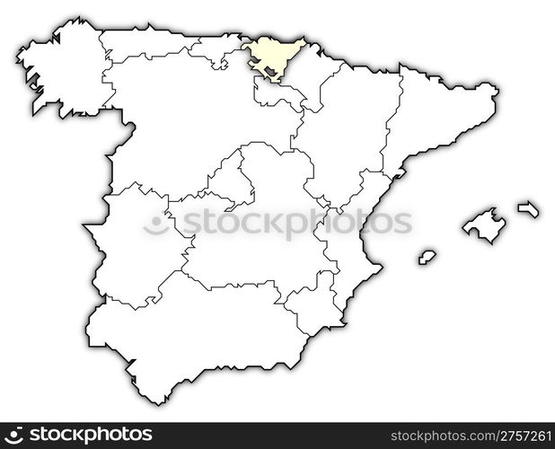 Map of Spain, Basque Country highlighted. Political map of Spain with ...