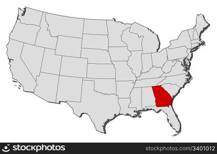 Map of Canada, Alberta highlighted. Political map of Canada with the ...