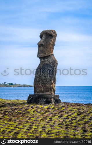 Moai statue, ahu akapu, easter island, Chile. Moai statue, ahu akapu ...