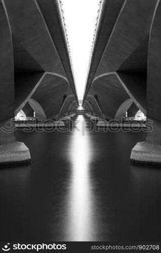 Reflection under Esplanade Bridge in structure of architecture concept ...