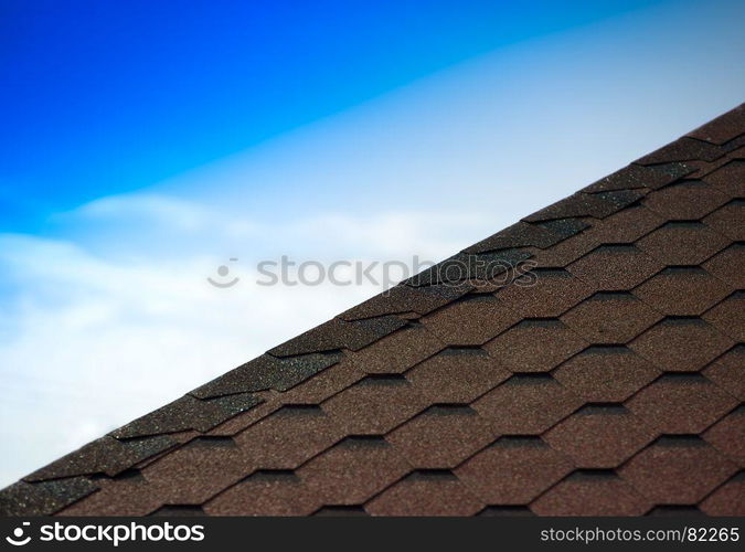 Roof pyramid tiles with sky background. Roof pyramid tiles with sky ...