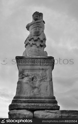 Statue of Triton greek mythology sea god son of Poseidon merman ...