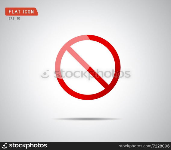 Stop icon, Prohibition no symbol, red circle, warning sign, vector logo ...