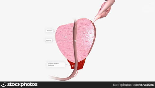 The Prostate Sagittal Cross Section 3d Rendering The Prostate