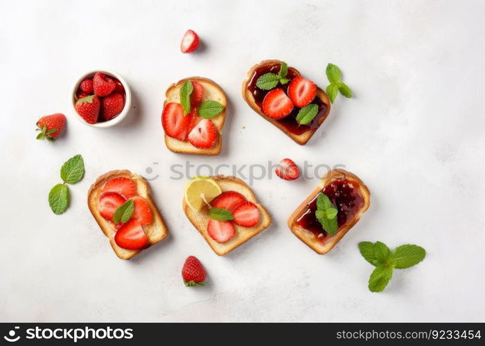 Toasts tasty jam food. Sweet toast. Generate Ai. Toasts tasty jam food ...