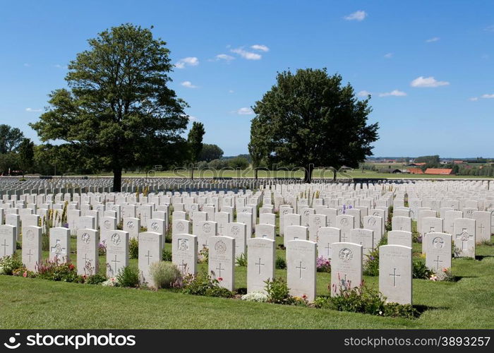 Tyne Cot World War One Cemetery, the largest British War cemetery in ...